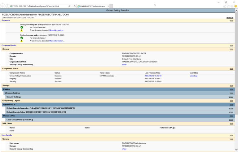 Group Policy – Troubleshooting with GPResult - Pixel Robots.