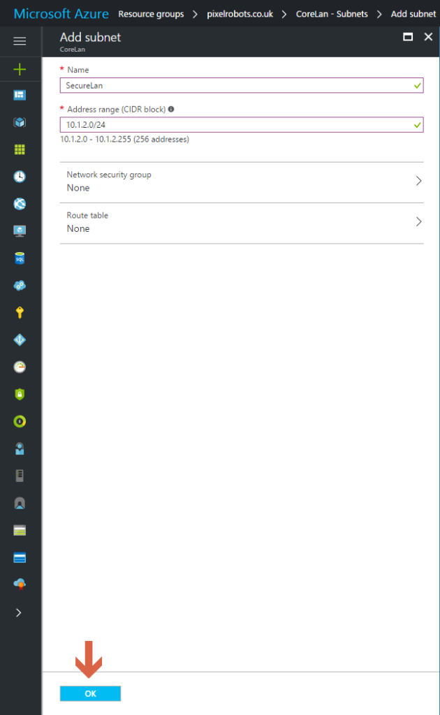 Add Subnet to a Virtual Network using Azure Management Portal - Pixel Robots.