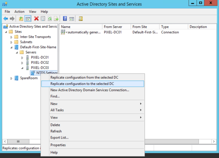 Quick How To Force Active Directory Replication - Pixel Robots.