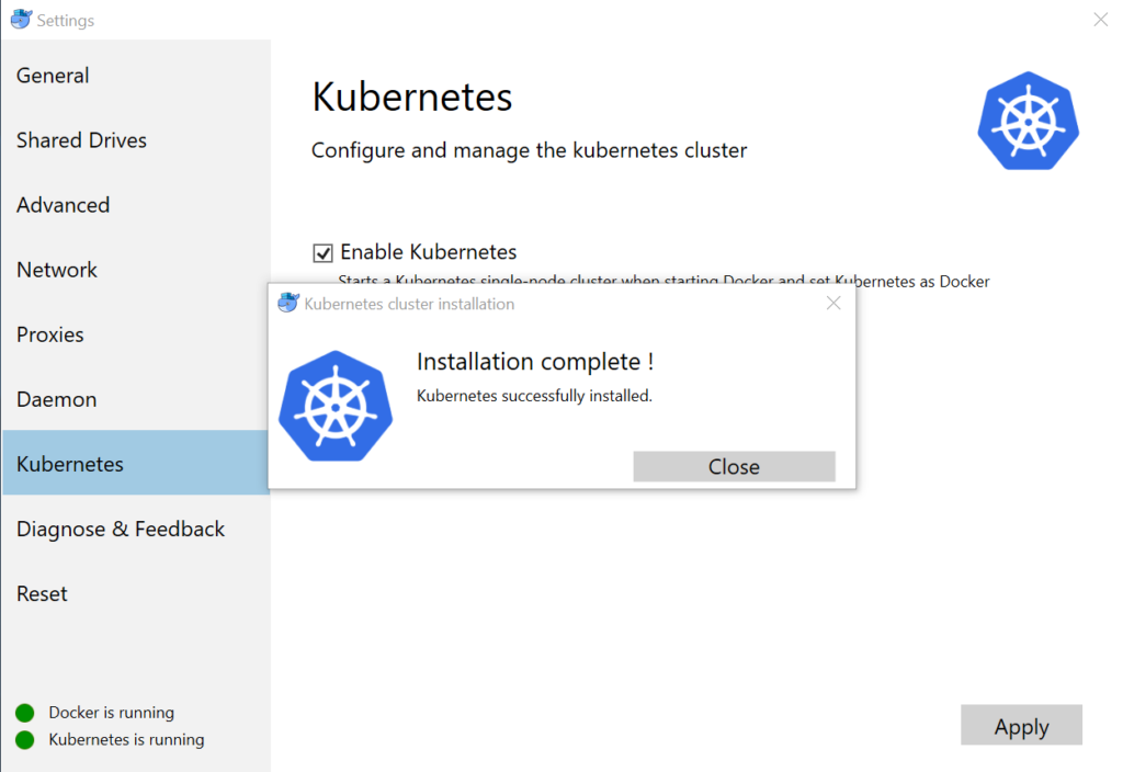 Running Kubernetes Cluster In Docker For Windows On Windows 10 Pixel