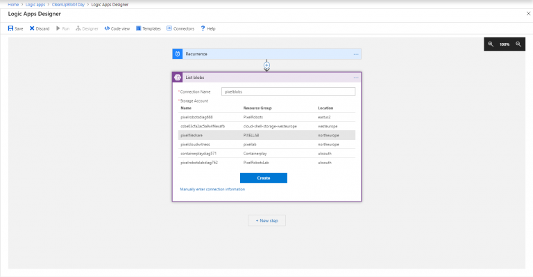 Using Logic Apps to delete files older than X number of days from Azure Blob Storage - Pixel Robots.