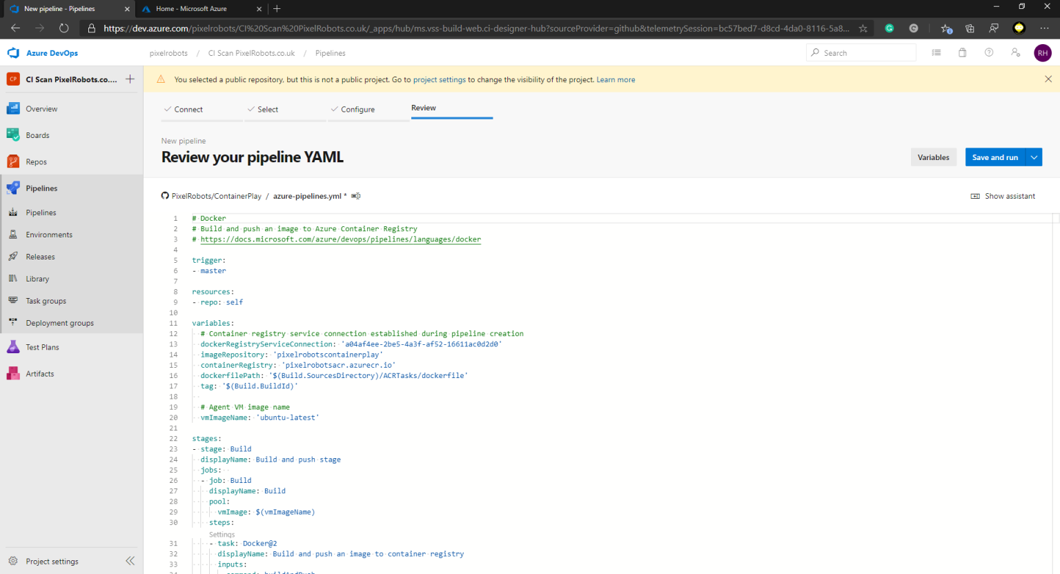 Use Trivy and Azure DevOps to scan container images for Vulnerabilities - Pixel Robots.